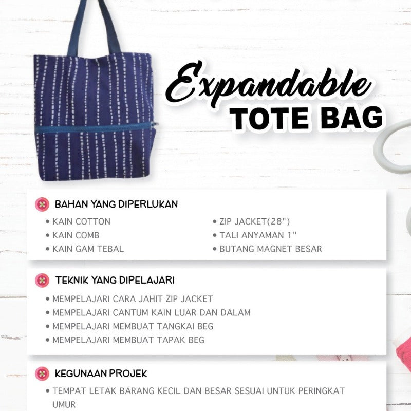 Expandable Tote Bag Online Workshop