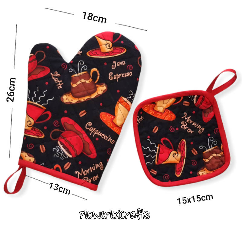 Quilted Kitchen Mitten Set