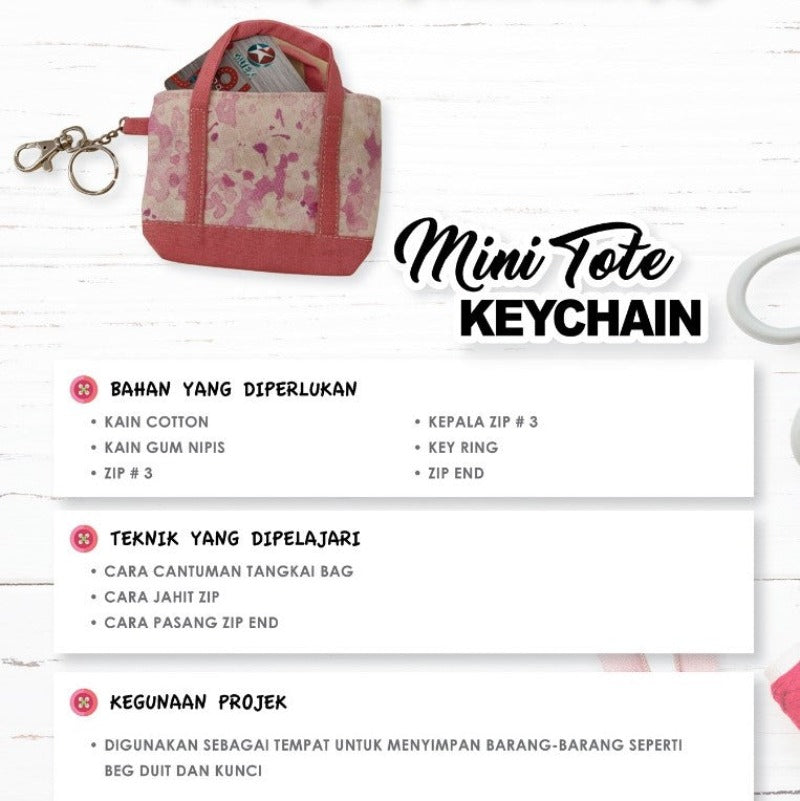 Mini Tote Keychain Online Workshop